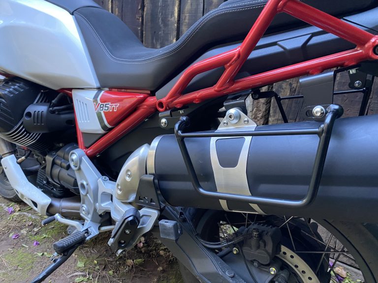 Saddlebag support Moto-Guzzi V85TT Satin Black - La Poderosa Goods ...