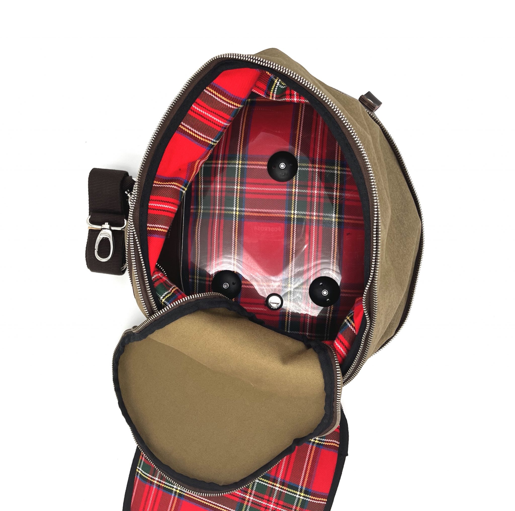 Fez 19L tailgate bag with Klickfix Safari Beige / dark brown leather ...