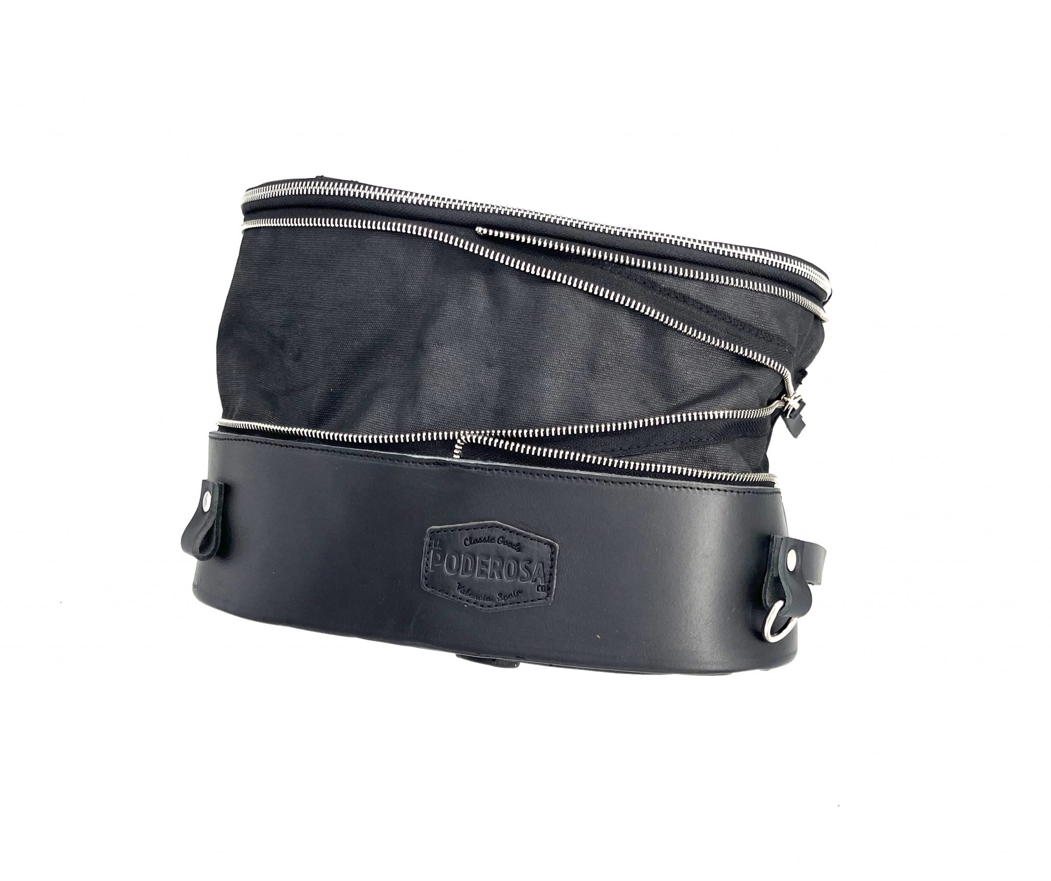 Fez 19L tailgate bag with Klickfix Smoked black / black leather - La ...