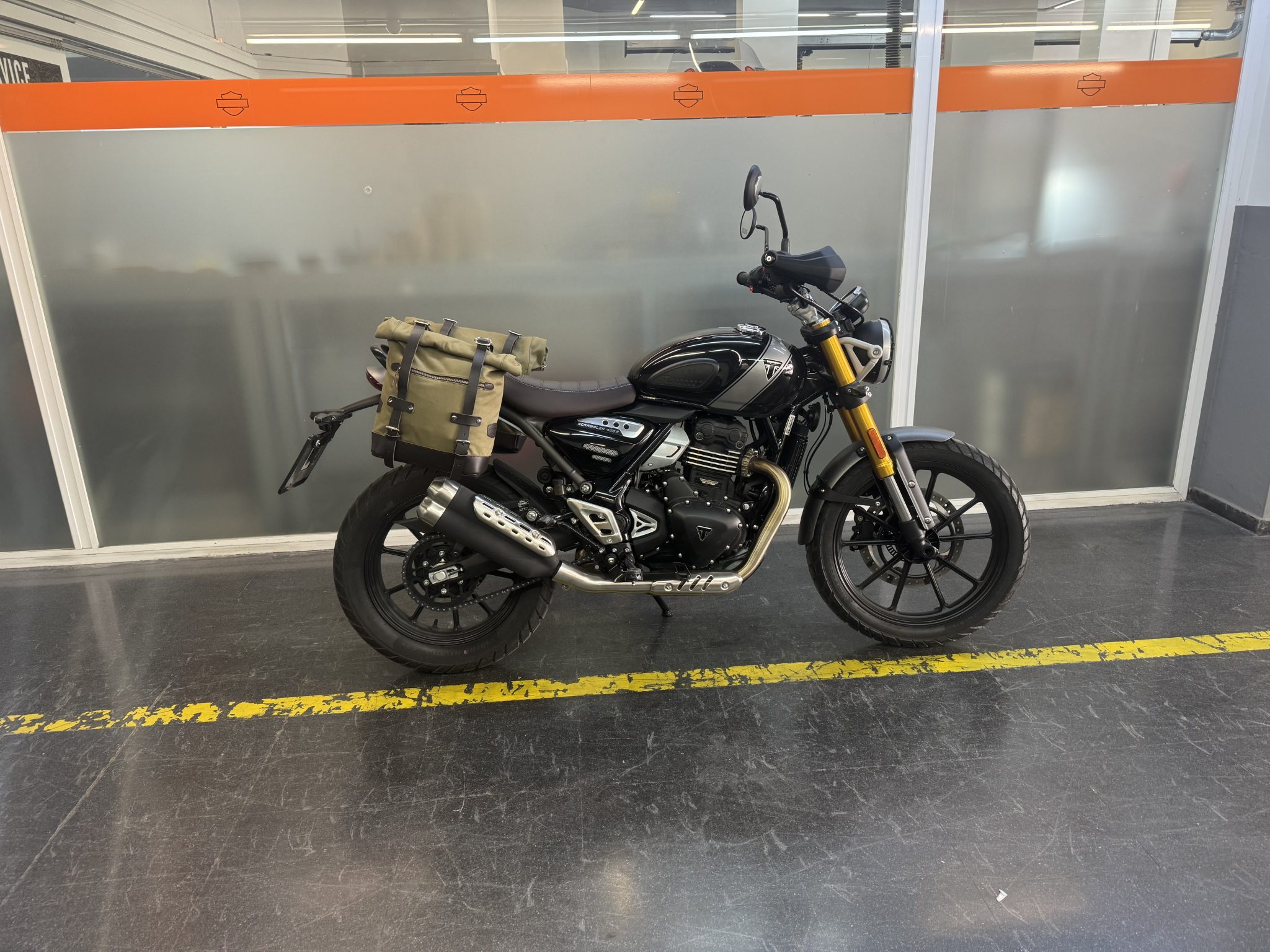 Saddlebag support Triumph Scrambler 400X Satin Black (both sides) - La ...