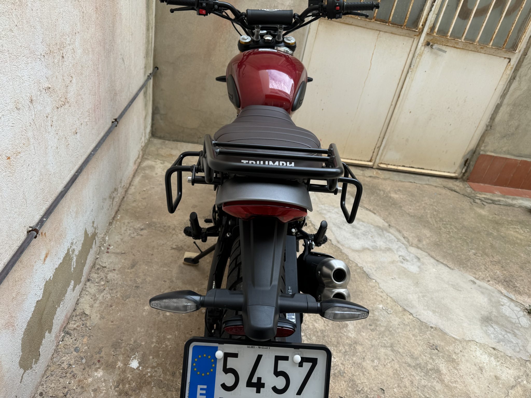 Rear luggage rack for Triumph 400X Scrambler satin black - La Poderosa ...