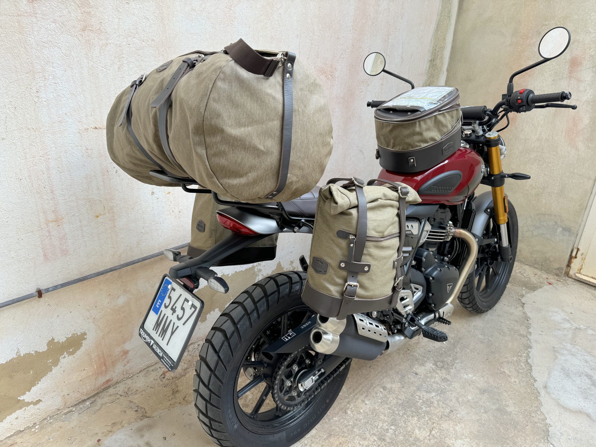 Full set Rear luggage carrier and racks for saddlebags Triumph 400X ...